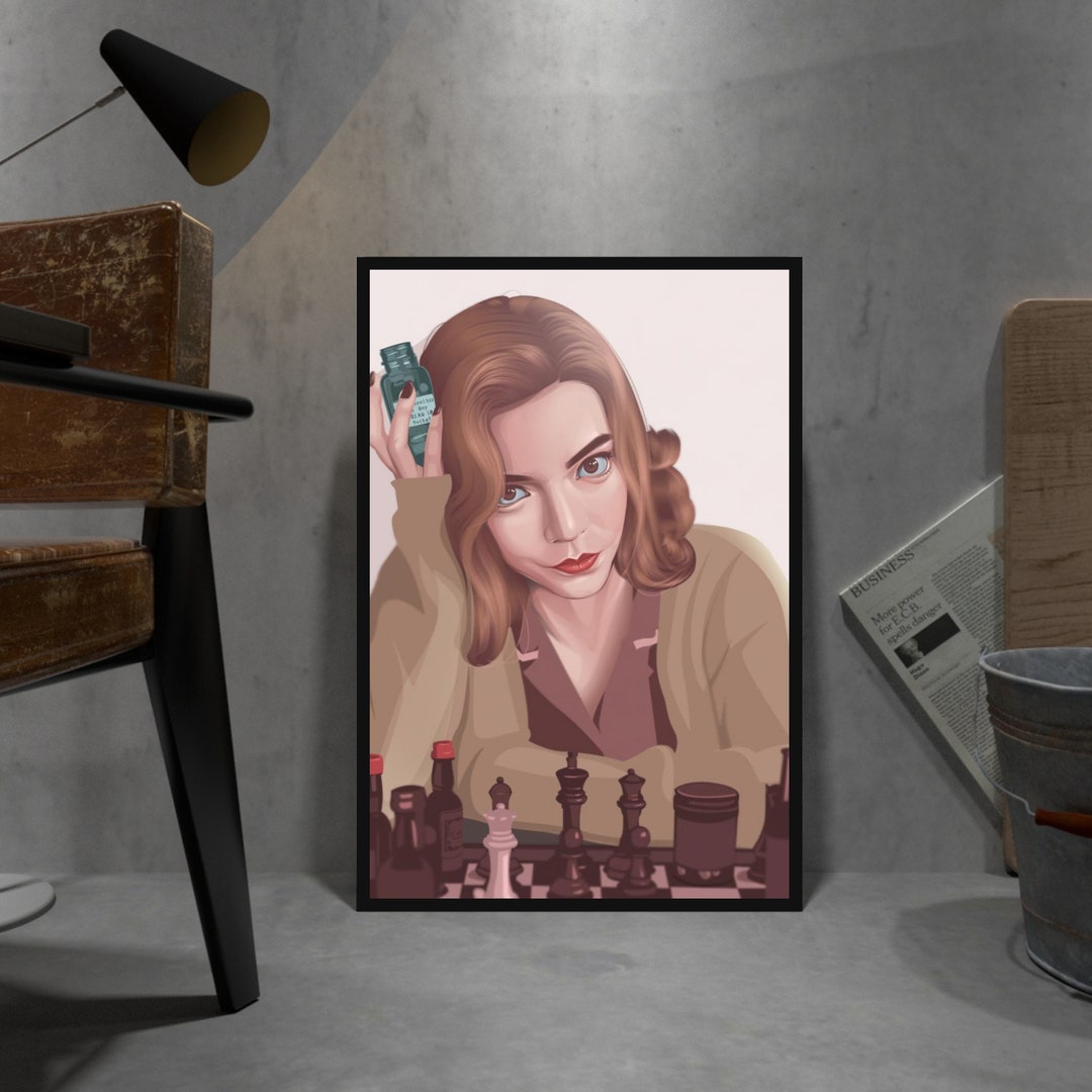 Queens Gambit Retro Poster, Kraft Paper Print, Movie Wall Art Gift ...