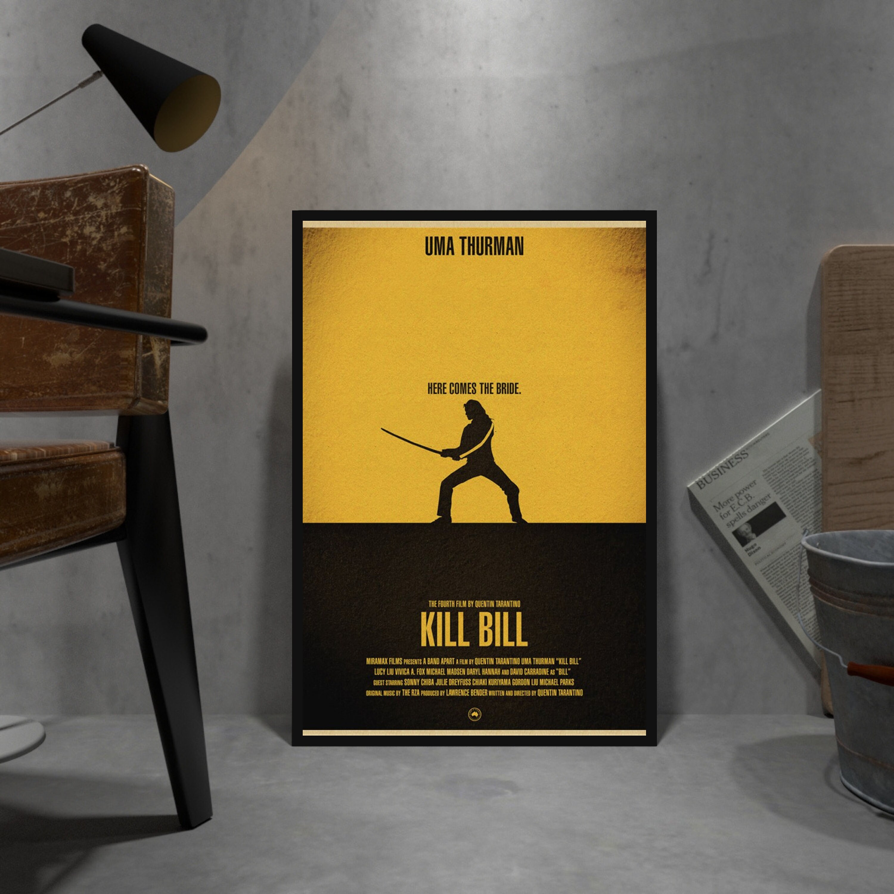 Kill Bill Retro Poster, Kraft Paper Print, Movie Wall Art Gift, Anime ...