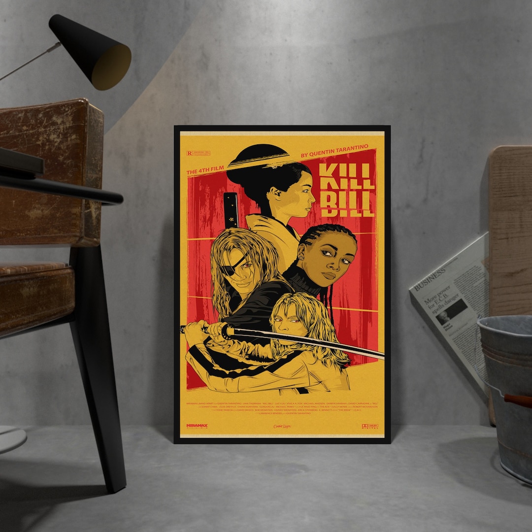Kill Bill Retro Poster, Kraft Paper Print, Movie Wall Art Gift, Anime ...