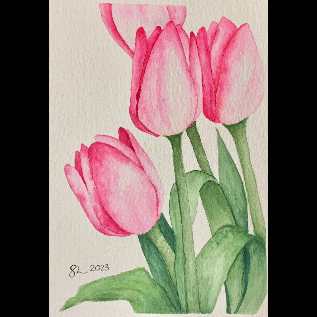 Fresh Tulips Original Watercolor - Etsy