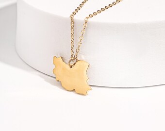 Iranian Map Gold Necklace - Etsy