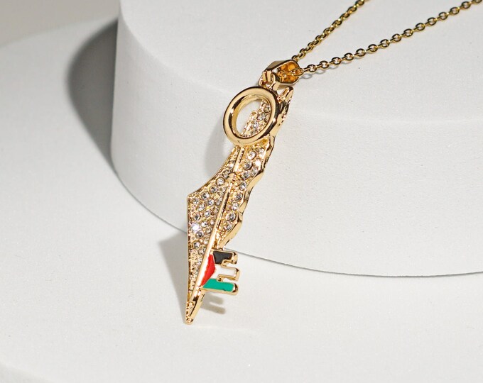 Palestine Map Necklace Palestinian Kufiya Necklace Palestine Al-quds ...