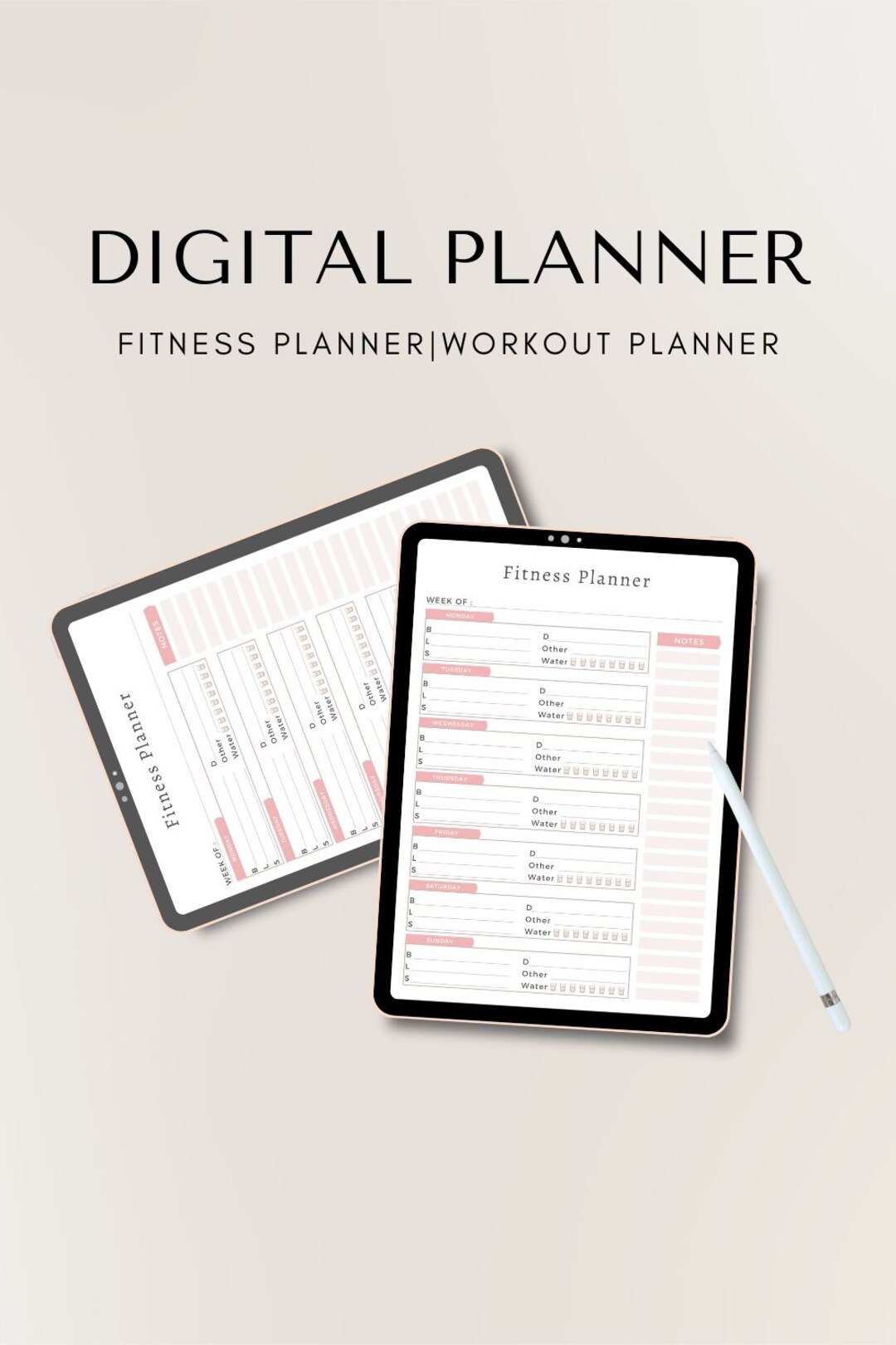 Ultimate Fitness Planner, Workout Log, Printable Planner, Classic HP ...