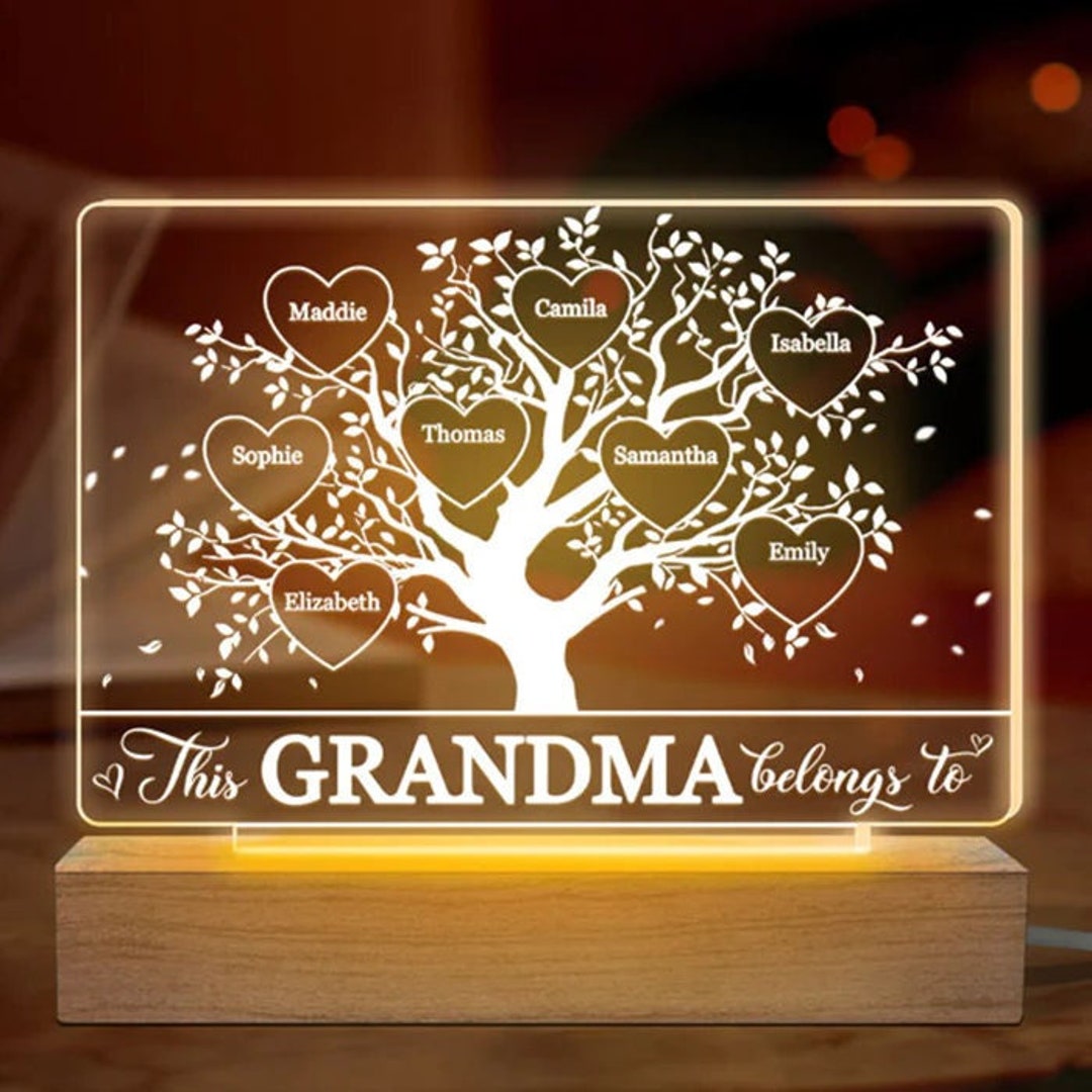 Personalized Grandma Tree Led Night Light Custom Grandkids - Etsy
