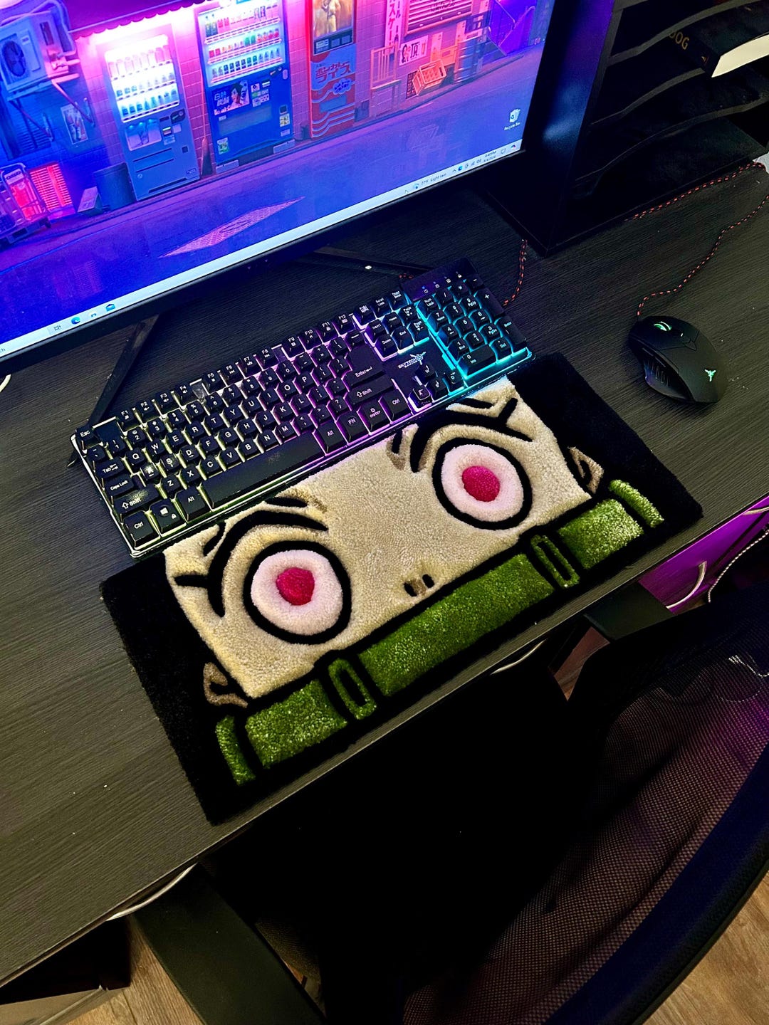 Handmade Tufted Nezuko Demon Slayer Keyboard Rug - Etsy