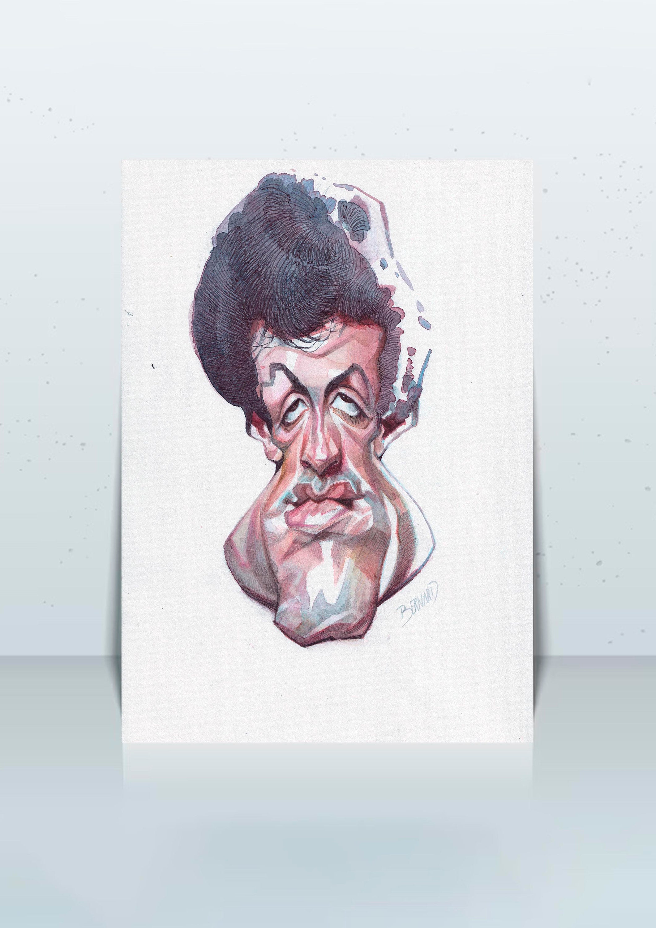 Caricature of Sylvester Stallone - Etsy