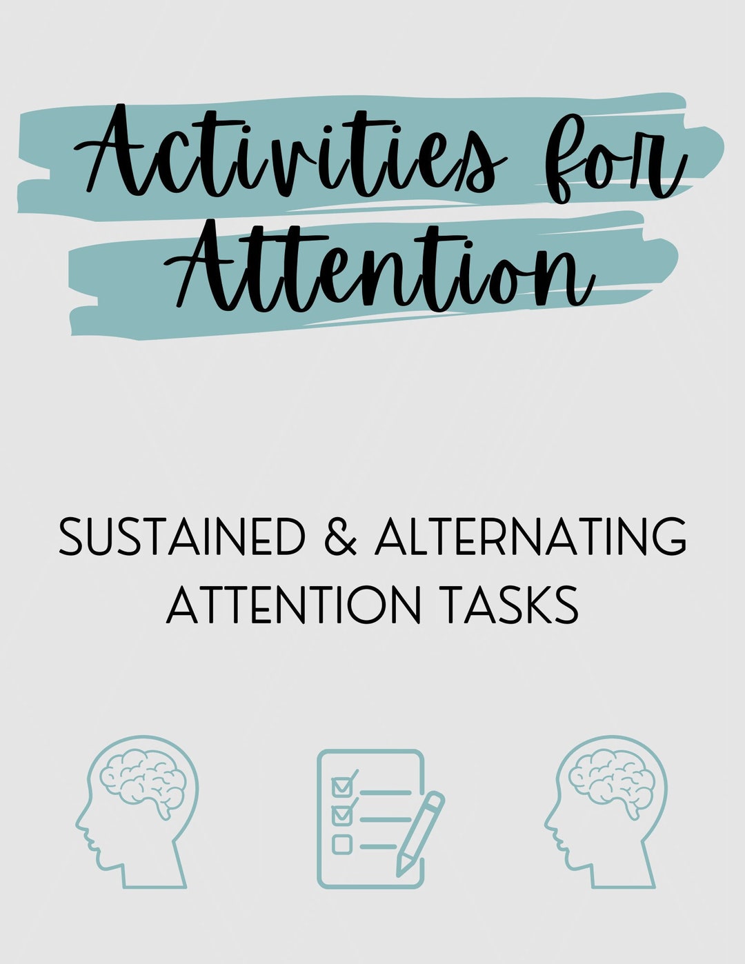 Attention and Memory Tasks- Speech Therapy *DIGITAL COPY* - Etsy
