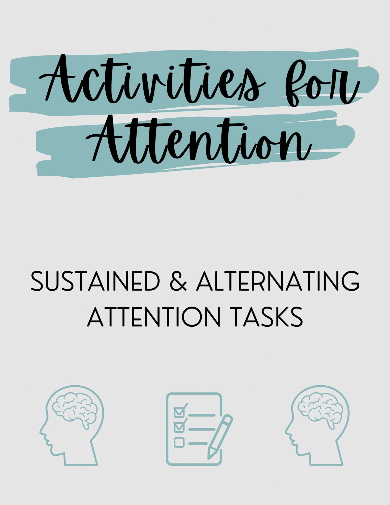 Attention and Memory Tasks- Speech Therapy *DIGITAL COPY* - Etsy