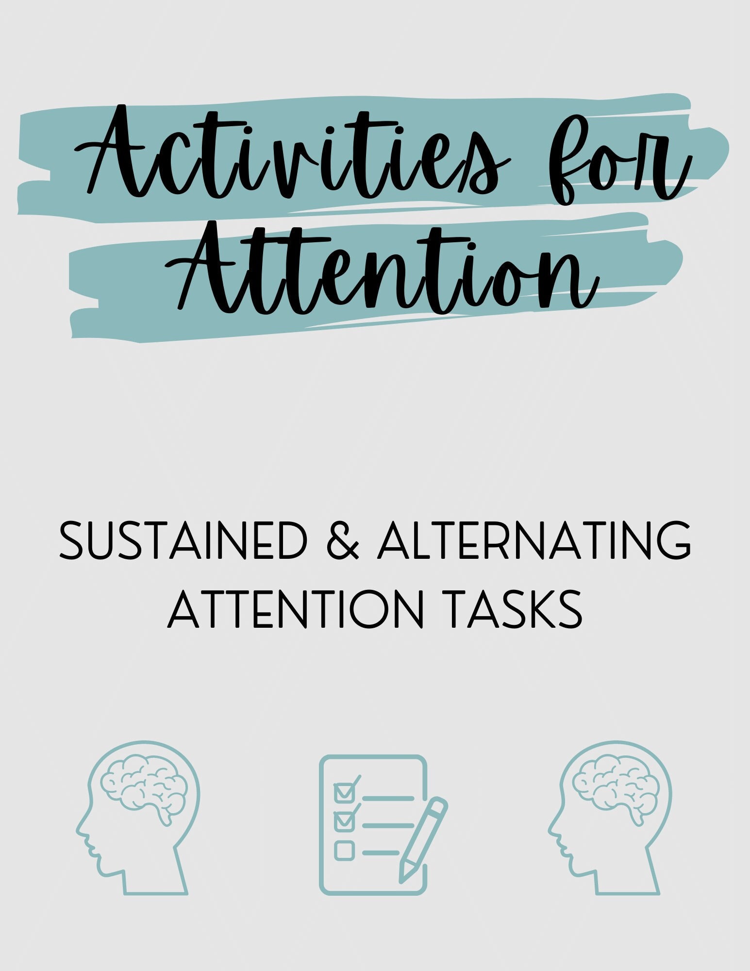Attention and Memory Tasks- Speech Therapy *DIGITAL COPY* - Etsy