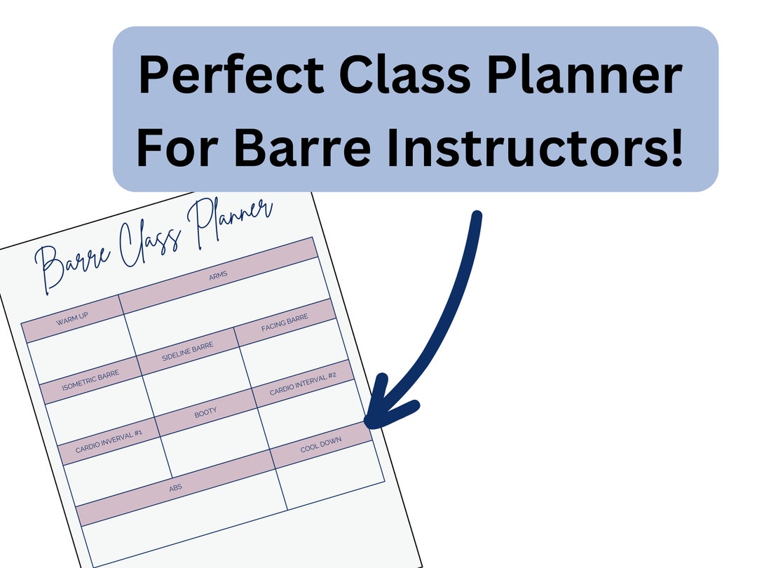 Barre Instructor Printable Class Planner - Etsy