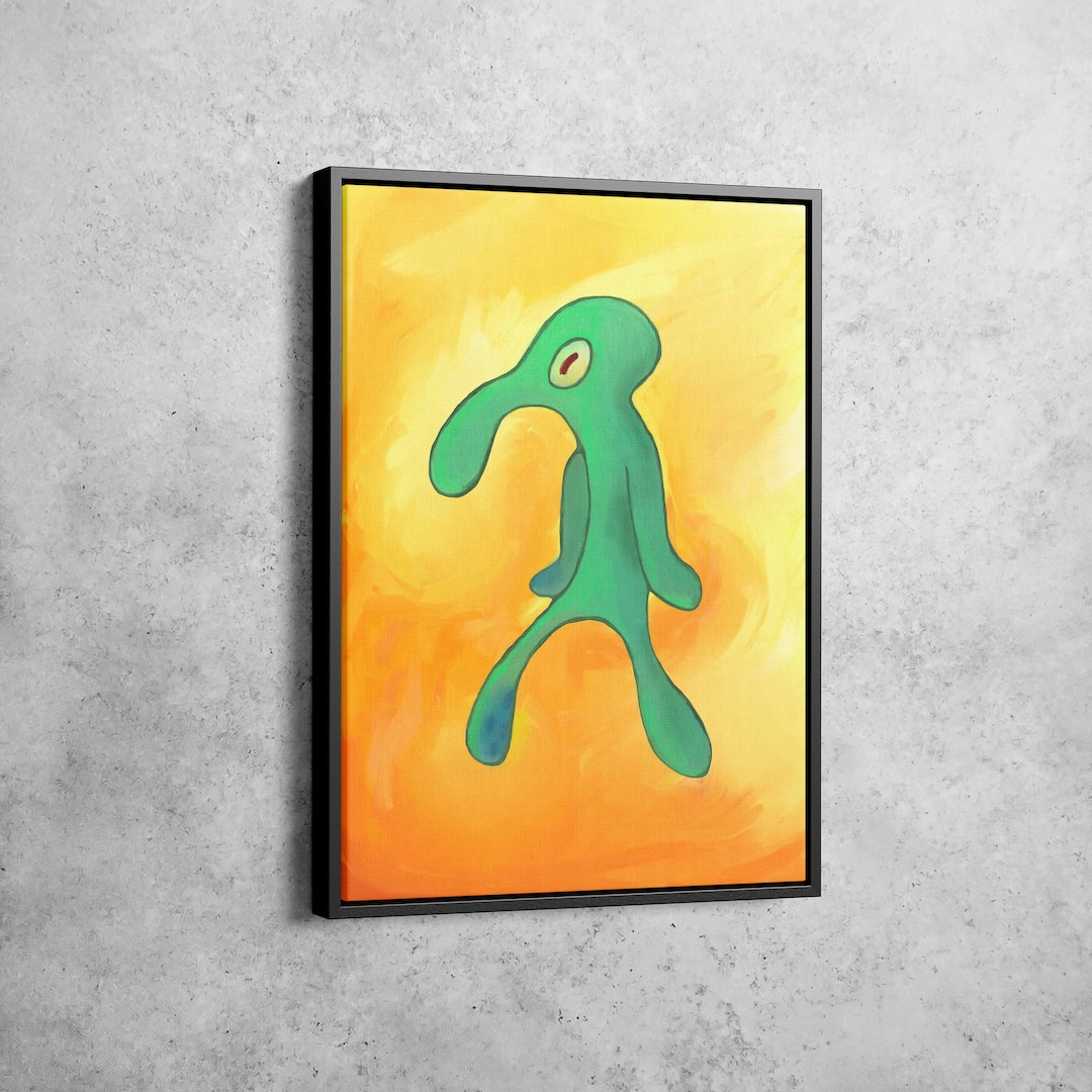 Squidward Painting Print Abstract Wall Art Squidward Canvas - Etsy