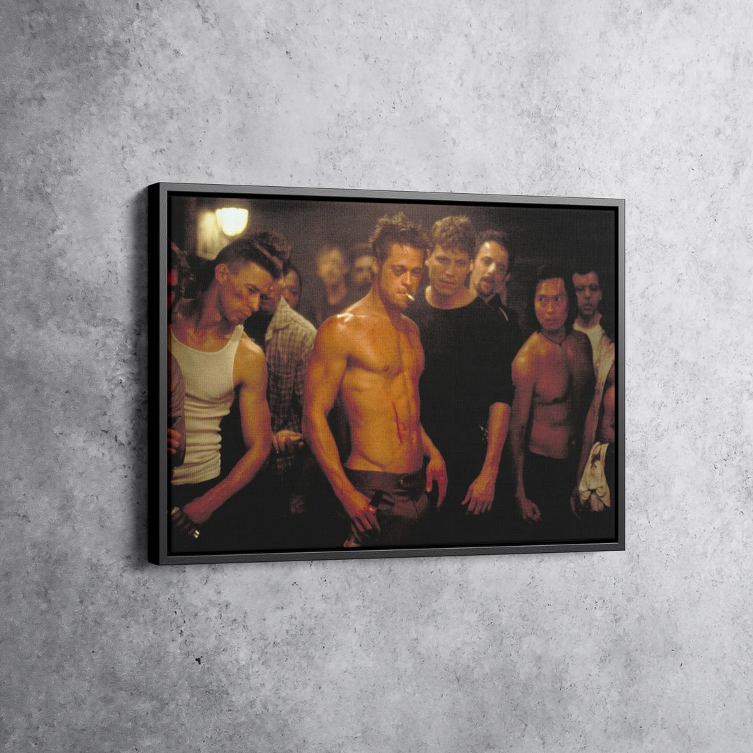 Fight Club Wall Art Canvas, Brad Pitt and Edward Norton Wall Art, Film ...