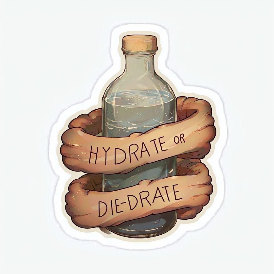 Hydrate or Die-rate Stickers, Motivational Stickers for Water Lovers ...