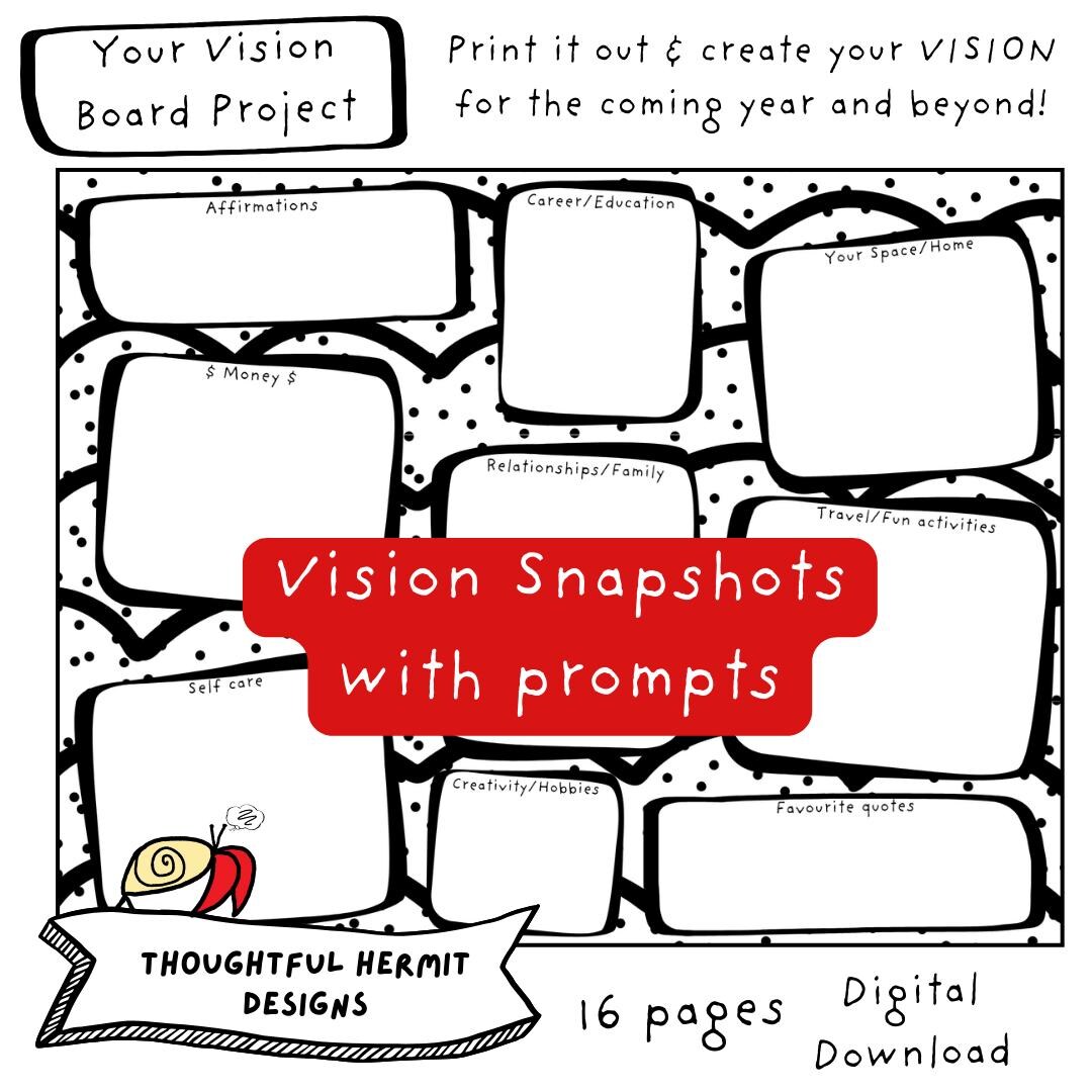 Vision Board Project Digital Download Pages to Print and Create Your ...