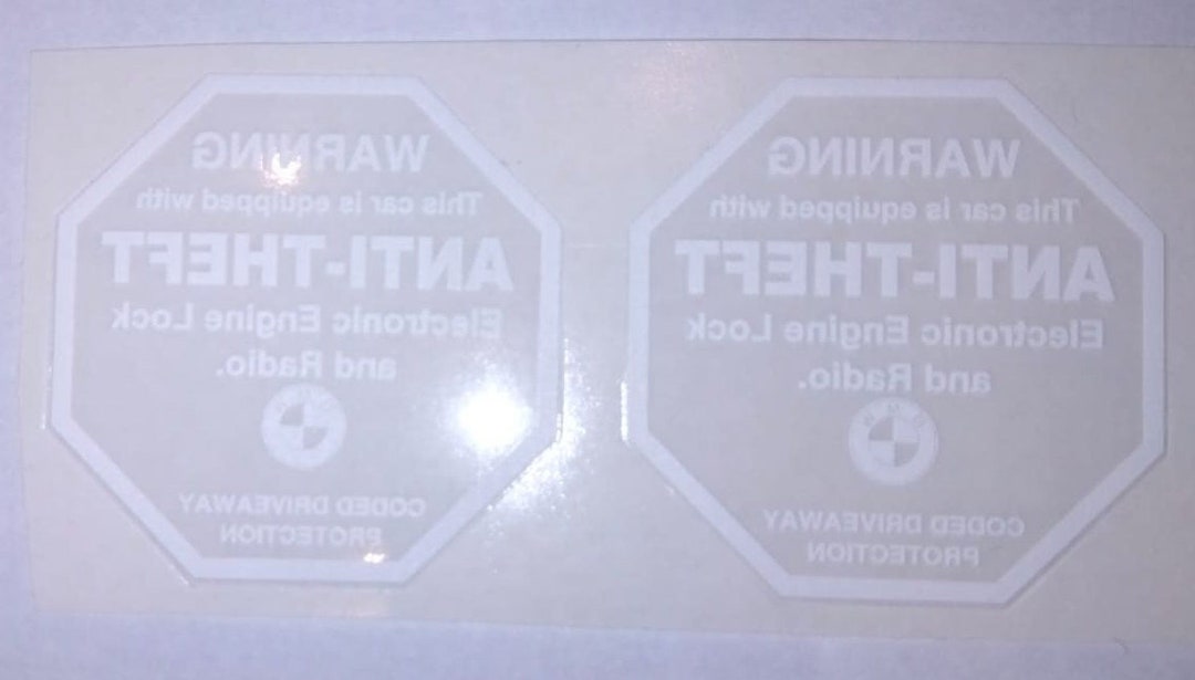 2 X BMW ANTI-THEFT Sticker Set for Windows - Etsy