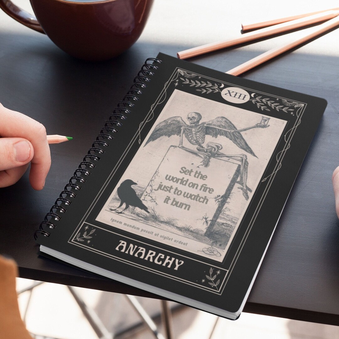 Anarchy Tarot Card Notebook Vintage Gothic Illustration Goblincore ...