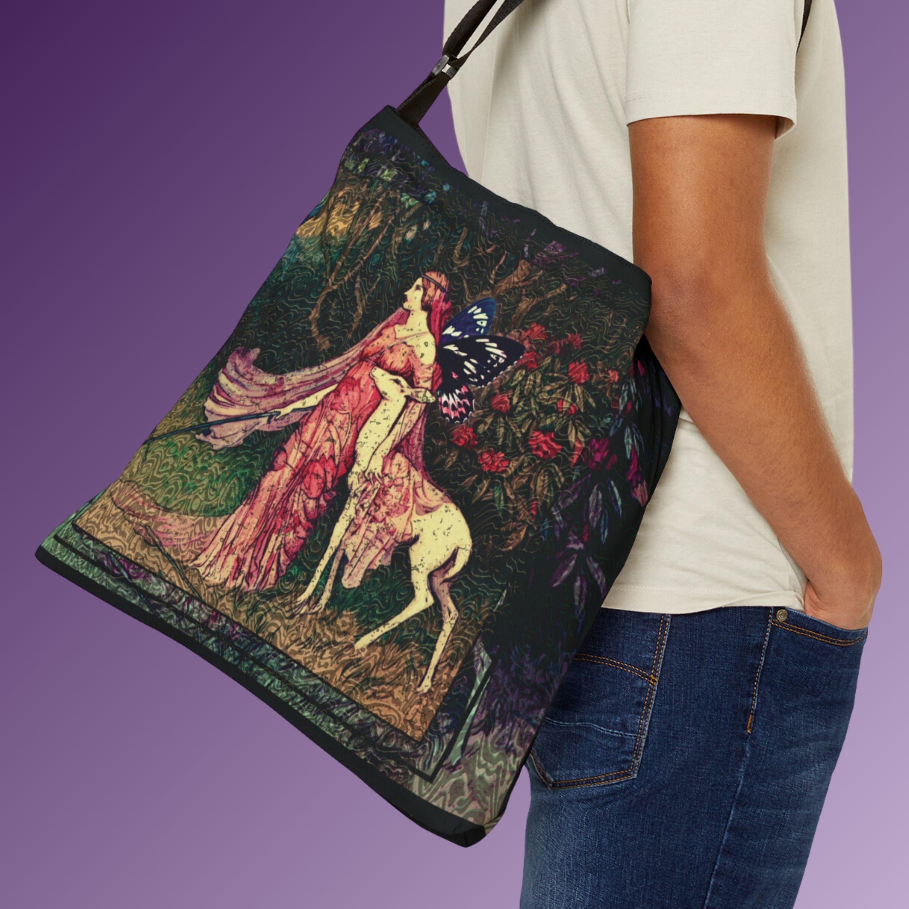 Whimsigoth Forestcore Fairy Garden Adjustable Tote Bag Fairycore Grunge ...