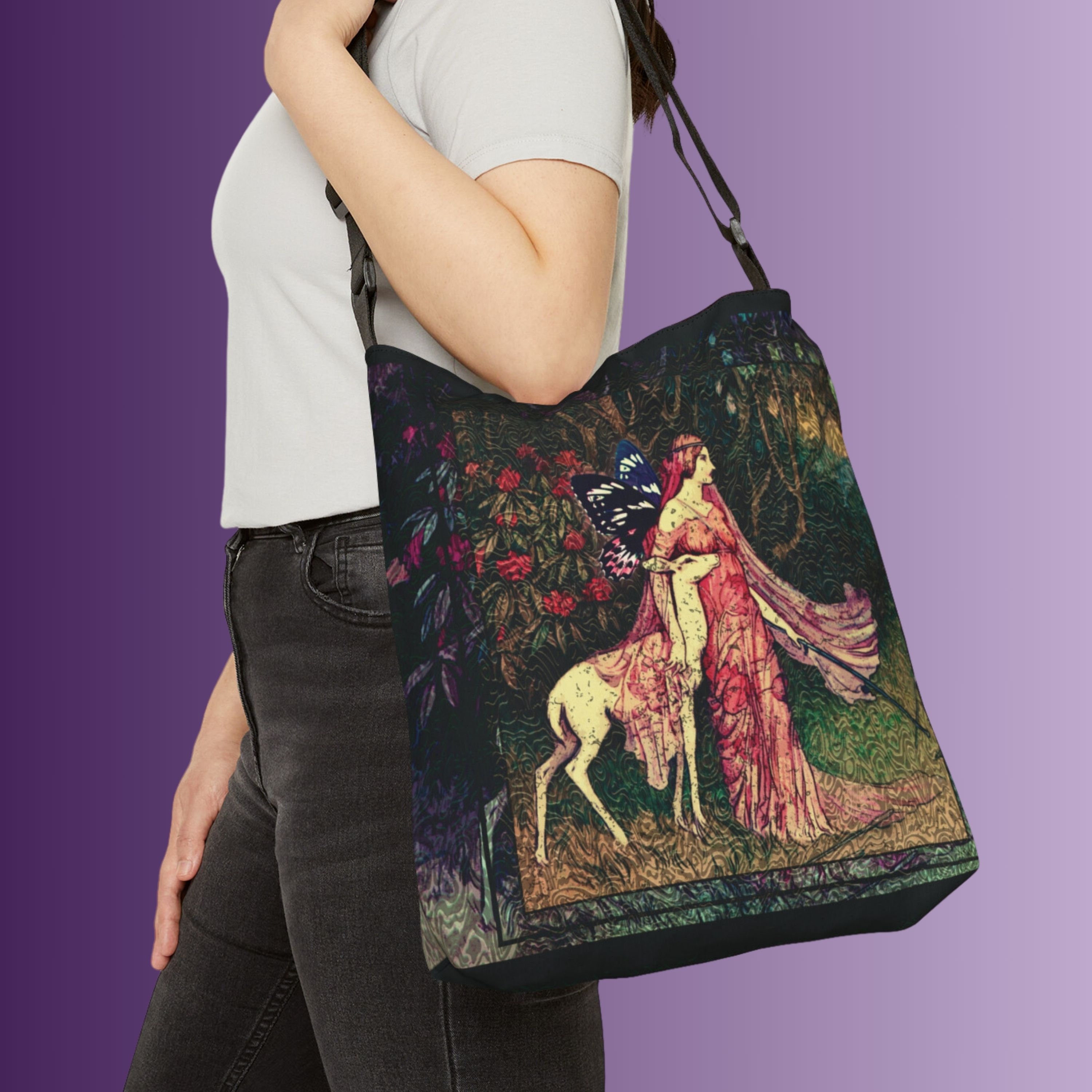 Whimsigoth Forestcore Fairy Garden Adjustable Tote Bag Fairycore Grunge ...