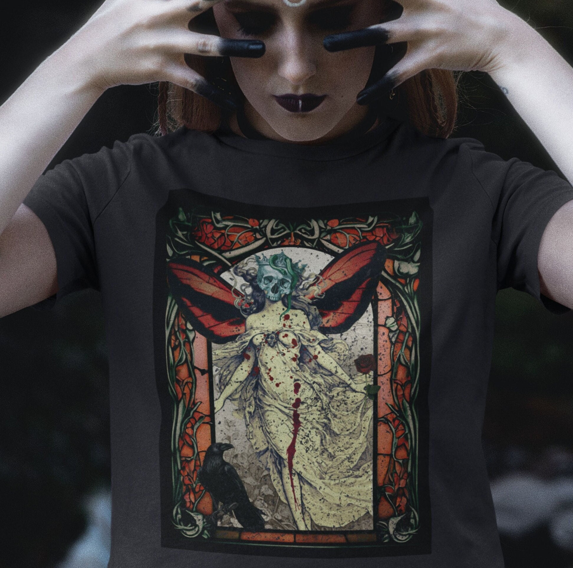Fairycore Pastel Goth Tshirt Dark Cottagecore Goblincore Gothic ...
