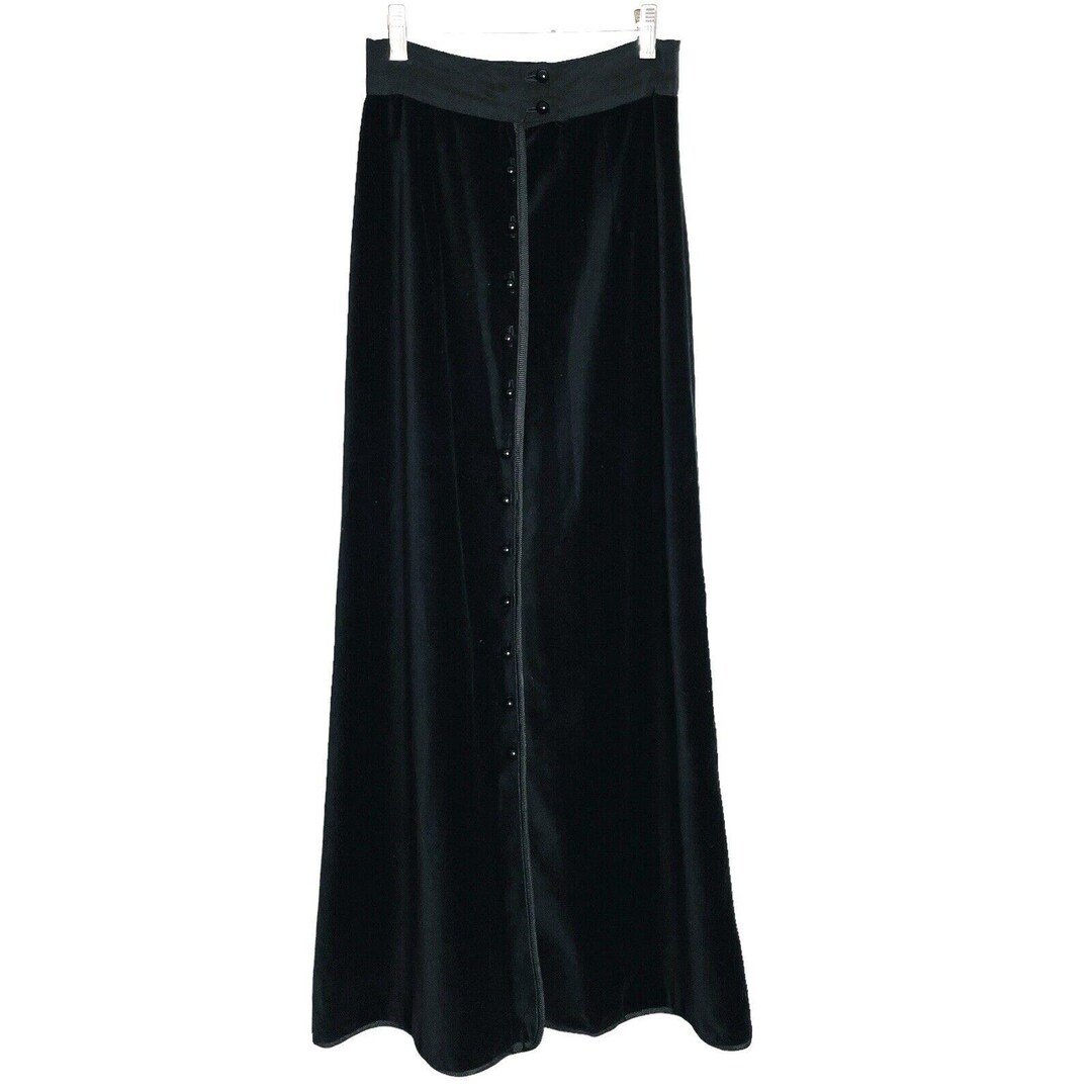 Vintage Kay Silver Velvet Maxi Skirt Womens 10 Velvet Button up Docent ...