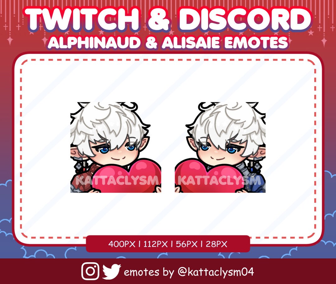 Alisaie and Alphinaud Heart Emotes FFXIV / Twitch / Discord - Etsy