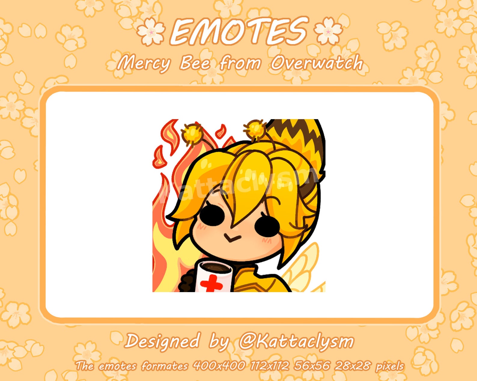 Overwatch Honey Bee Mercy This is Fine Emote / Twitch / - Etsy