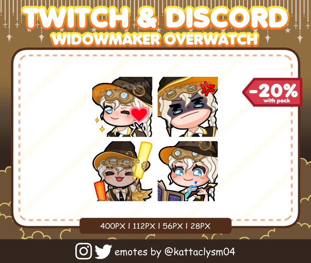 Overwatch Widowmaker Witch Emote / Twitch / Discord / 4 Pack - Etsy