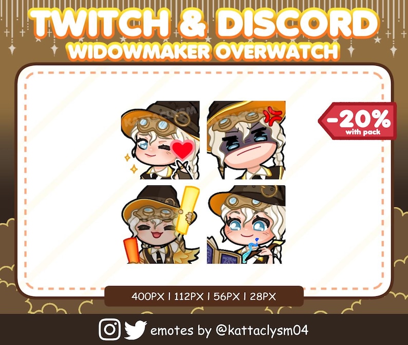 Overwatch Widowmaker Witch Emote / Twitch / Discord / 4 Pack - Etsy