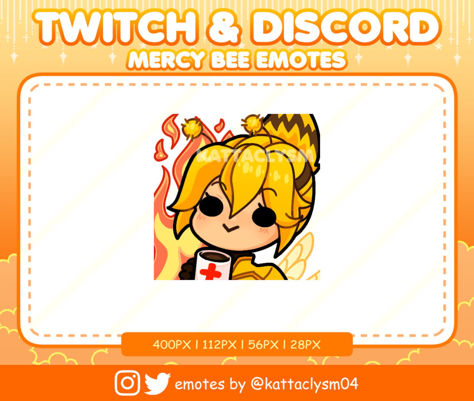 Overwatch Honey Bee Mercy This is Fine Emote / Twitch / Discord - Etsy