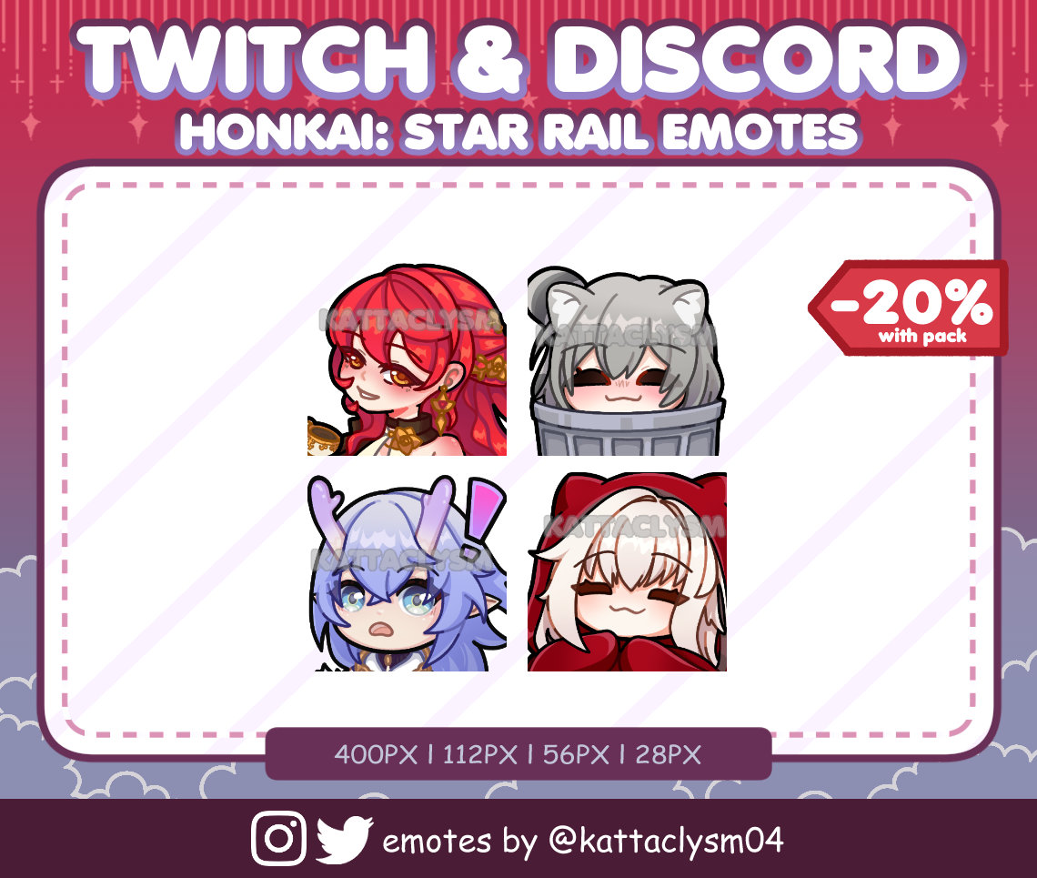Honkai Star Rail Emotes Bailu, Clara, Himeko, MC / Discord / Twitch ...