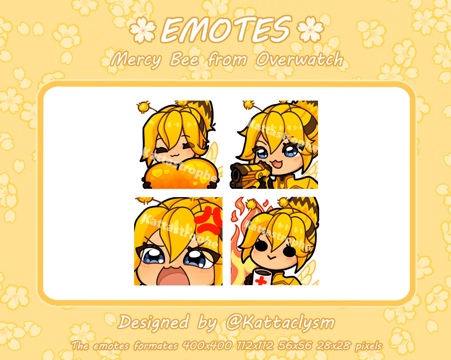 Overwatch Honey Bee Mercy Emotes 4 Pack / Twitch / Discord - Etsy