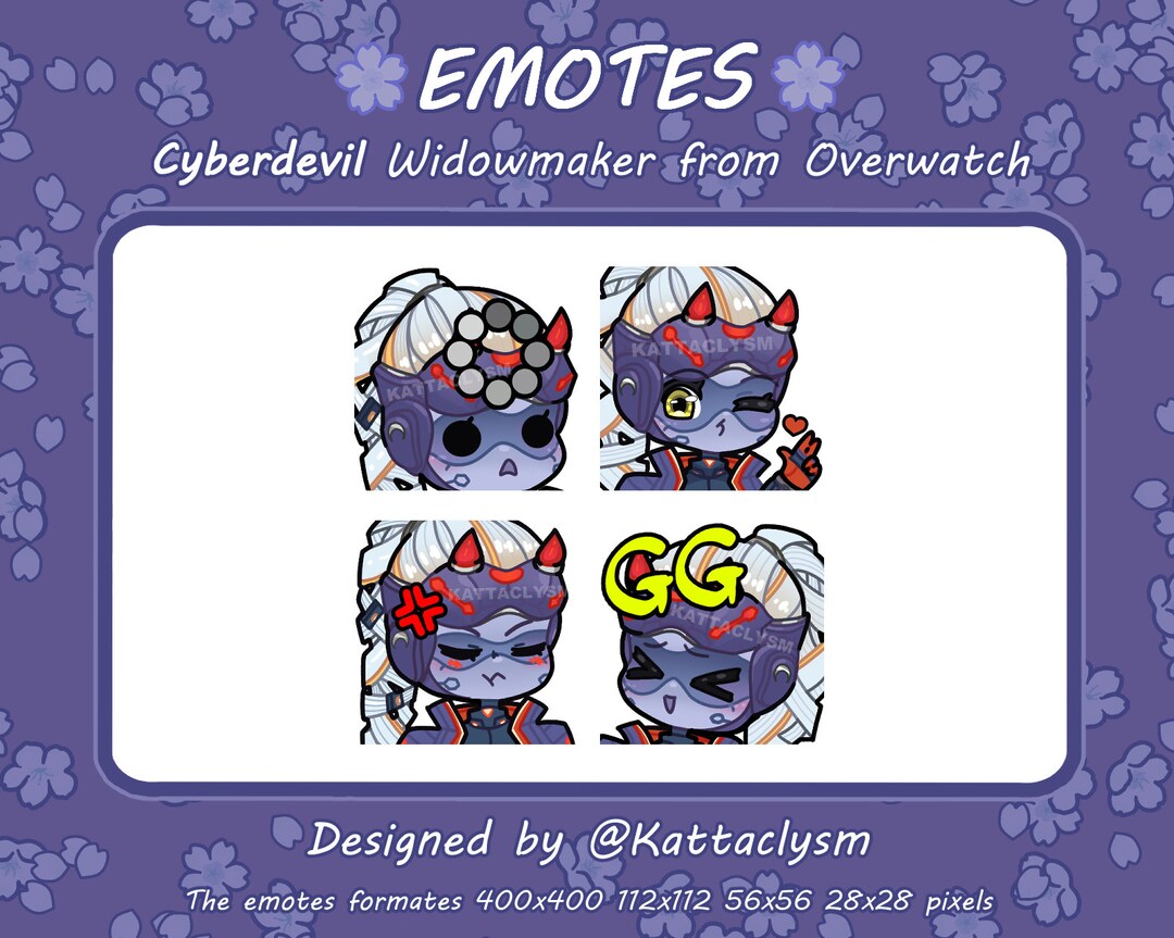 Overwatch Widowmaker Cyberdevil Emote / Twitch / Discord / 4 Pack - Etsy
