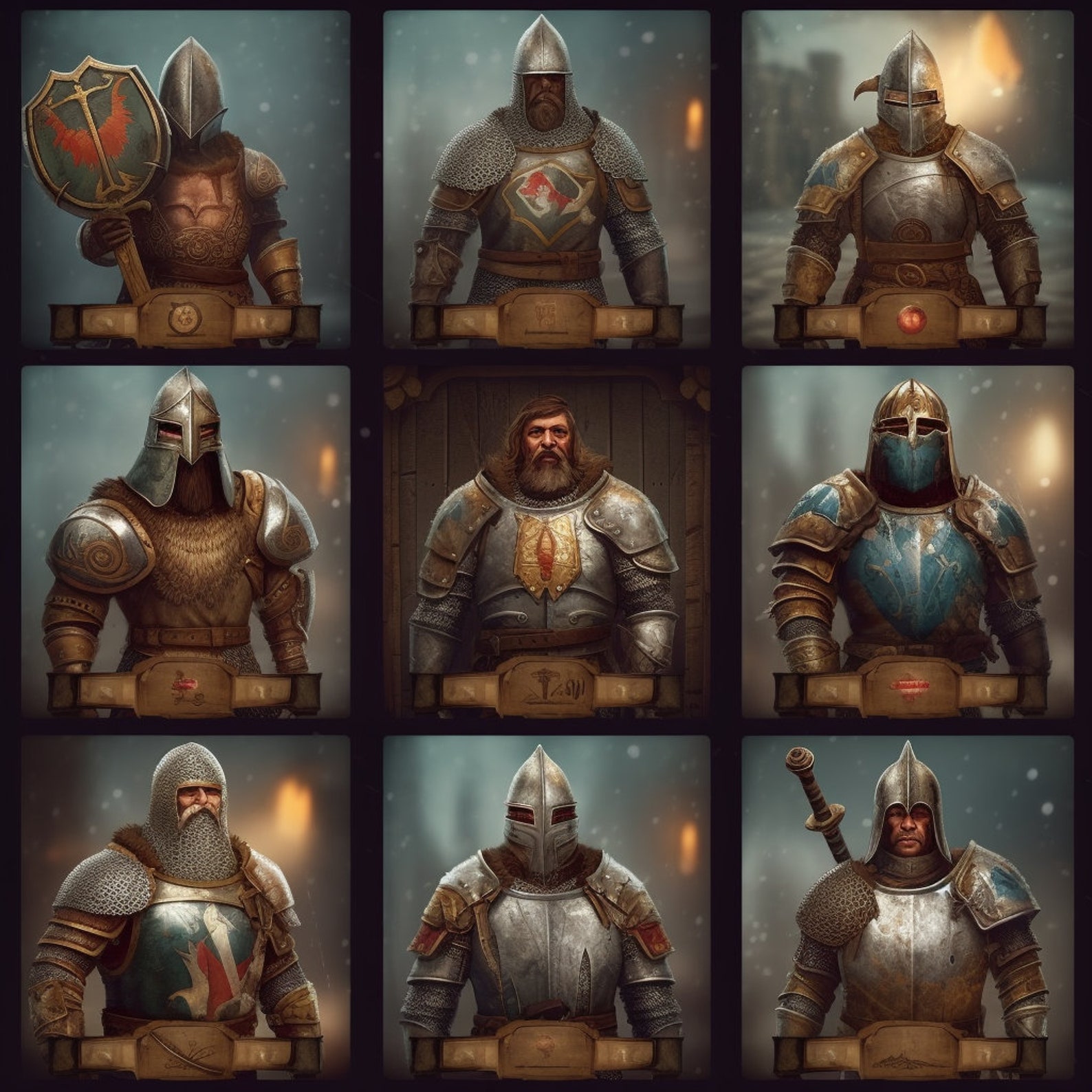 Medieval Trading Card Game Collectible Artwork Bundle: Soldiers, War ...