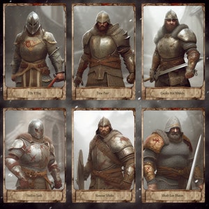 Medieval Trading Card Game Collectible Artwork Bundle: Soldiers, War ...