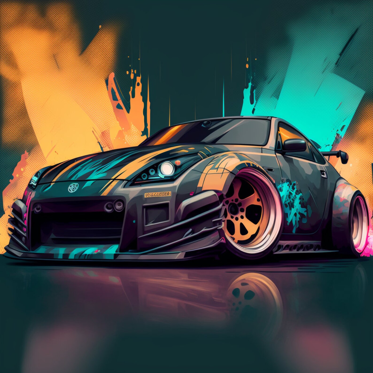 350Z Wide Body Retro 80s Japanese Poster - Etsy