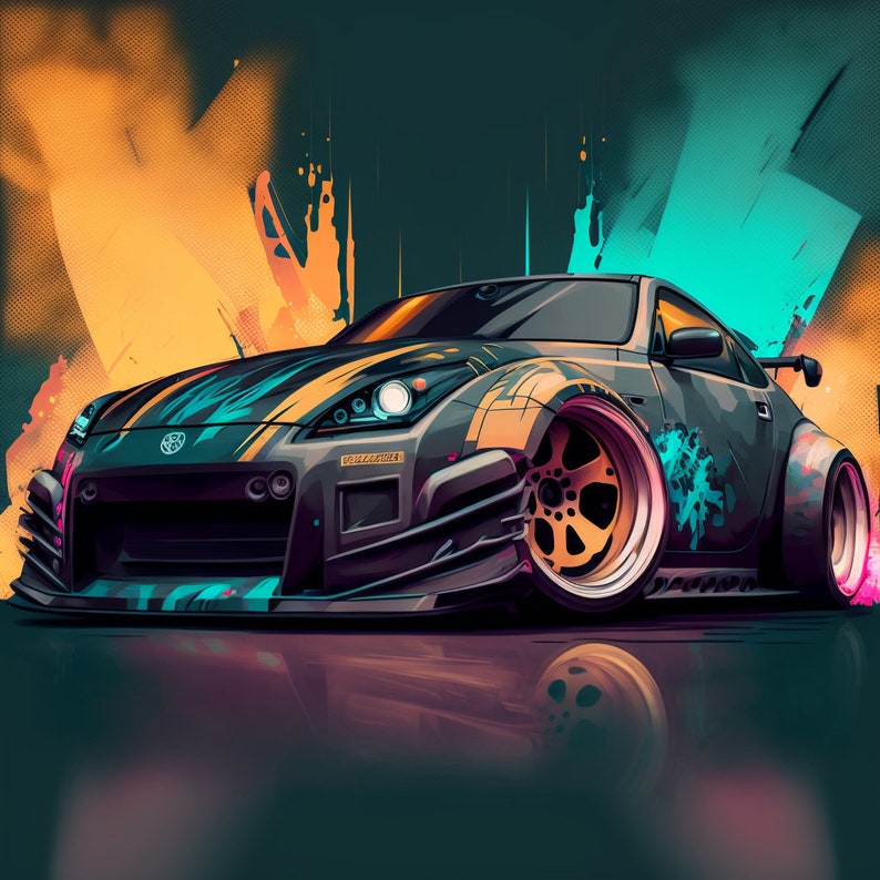 350Z Wide Body Retro 80s Japanese Poster - Etsy
