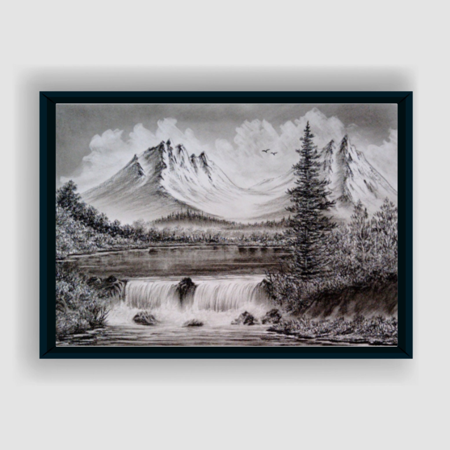 Landscape Drawing, Painting, Landscape Painting, Black and Landscape ...
