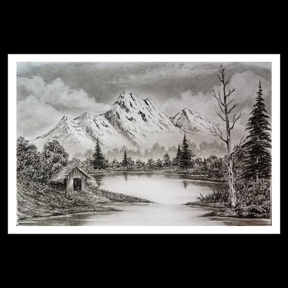 Mountain Scenery Pencil Drawings