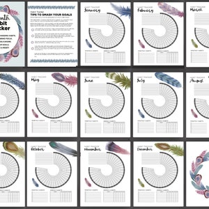 Circle Daily Habit Tracker Printable, Journal PDF in Sizes A4, A5 ...