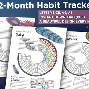 Circle Daily Habit Tracker Printable, Journal PDF in Sizes A4, A5 ...