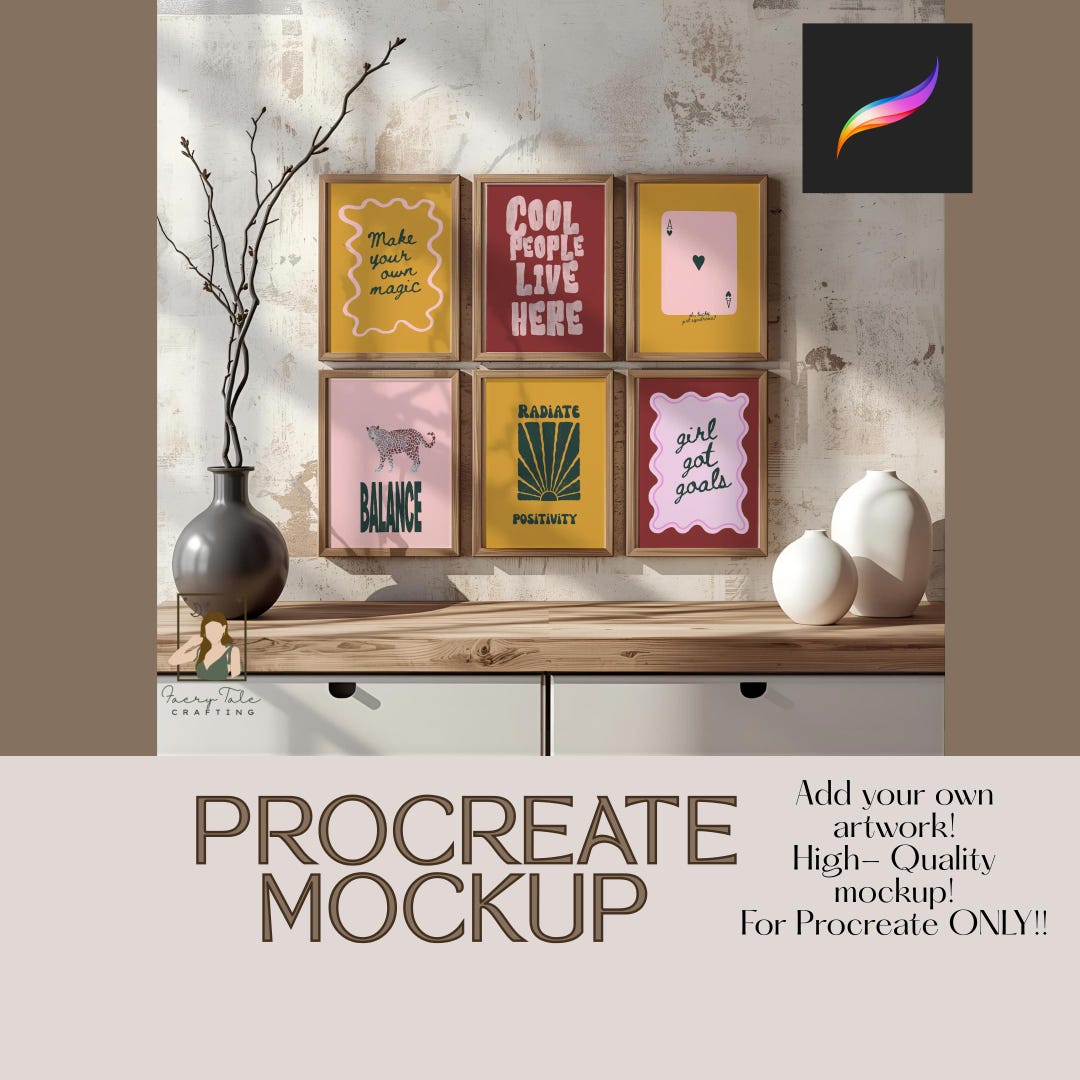 PROCREATE Six Poster Mockup - Etsy