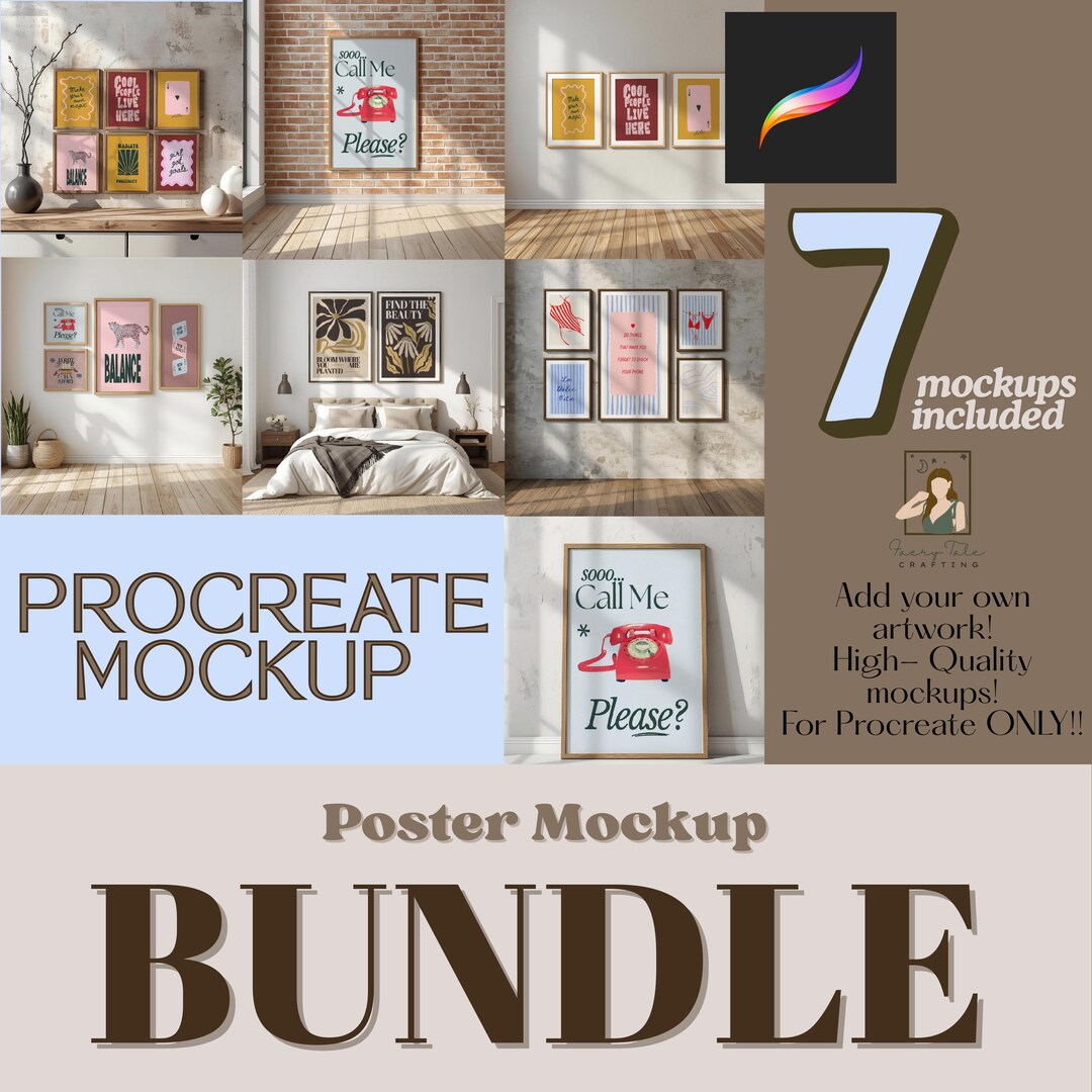PROCREATE Poster Mockup BUNDLE - Etsy