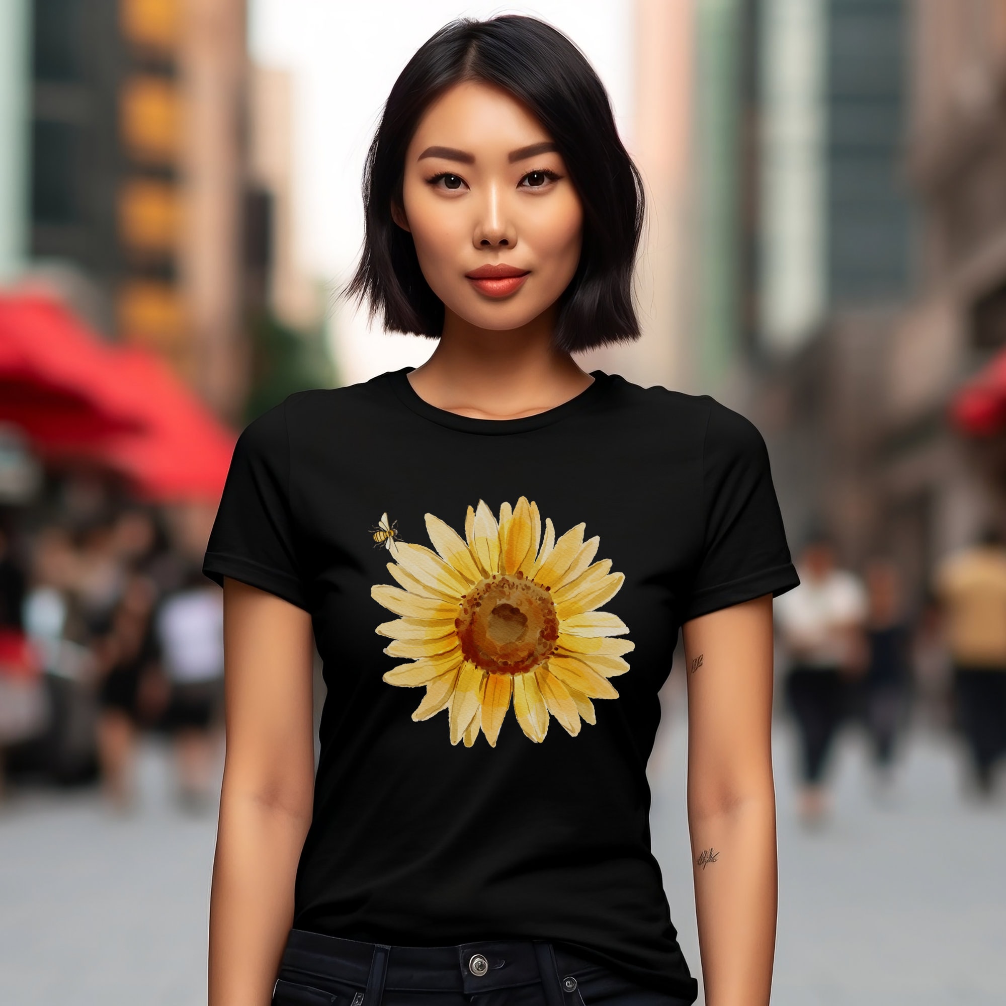 Sunflower Shirt, Sunflower Tee, Floral Vibrant Shirt, Botanical Shirt ...