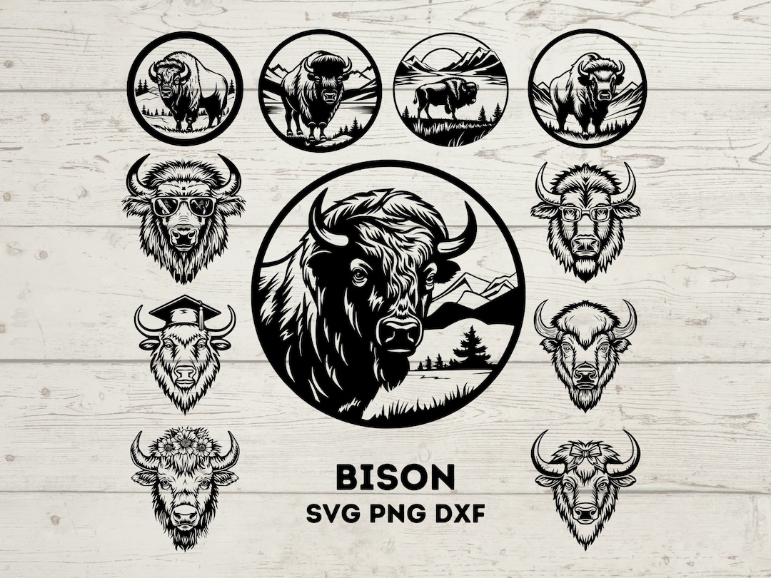 Bison Svg Bundle , Bison Svg , Bison Png, Bison Clipart, Bison Head ...