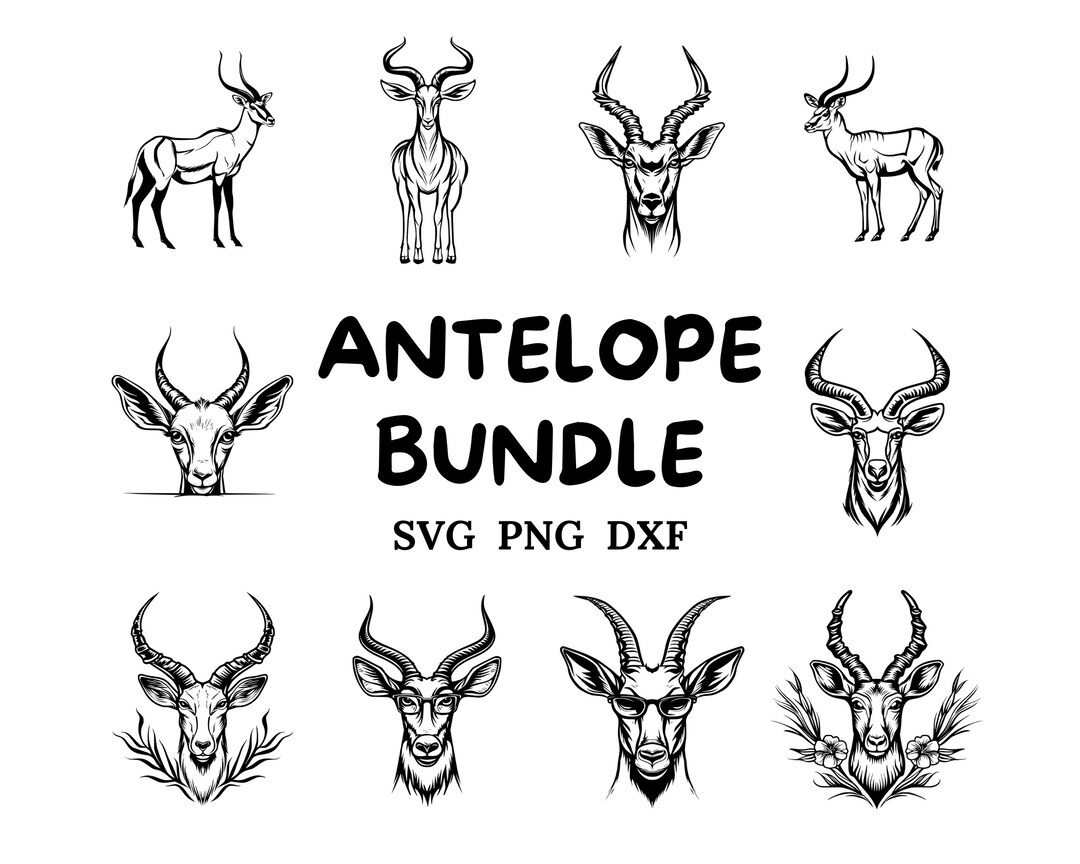 Antelope Svg Bundle , Antelope Svg , Antelope Png, Antelope Clipart ...