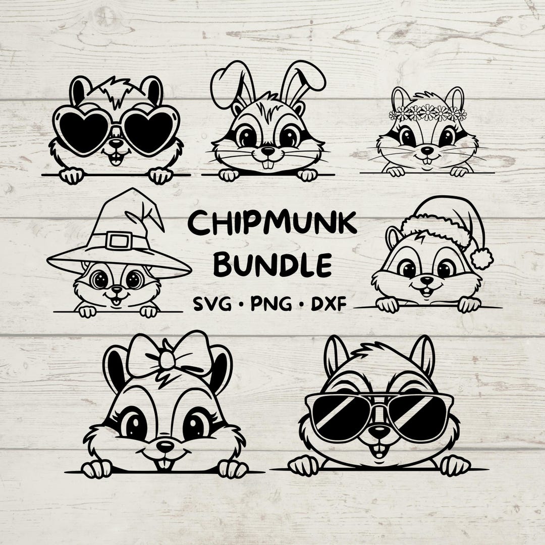 Chipmunk Svg Bundle, Chipmunk Svg, Chipmunk Png, Chipmunk Clipart ...