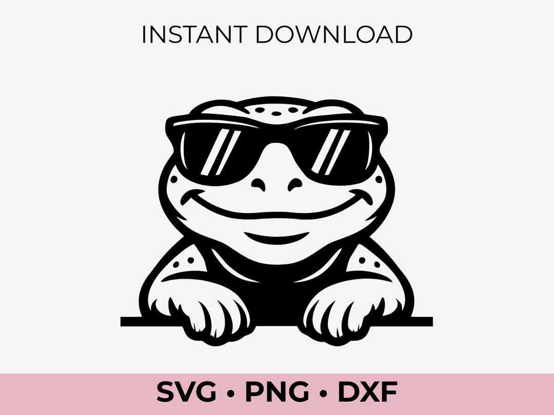 Peeking Frog SVG – Cool Frog With Sunglasses Clipart for Cricut and ...