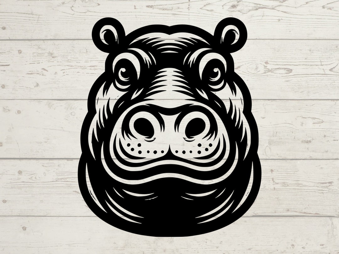 Hippo Head , Hippo Svg , Cut Files for Cricut , Laser Engraving Files ...