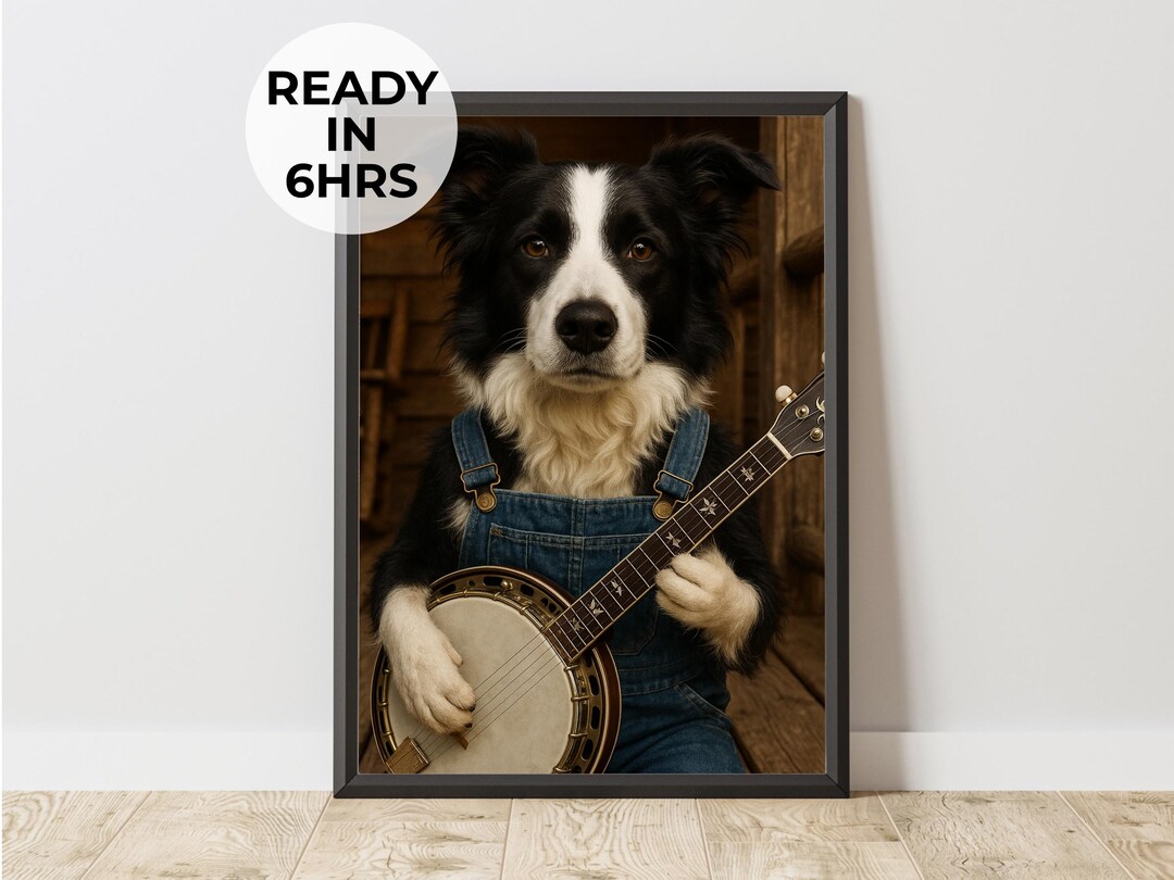 Custom Banjo Pet Portrait - Folk Art & Country Gift - Etsy
