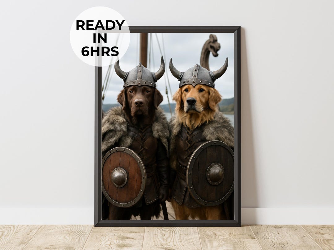 Custom Viking Pet Portrait - Norse Dog Art & Funny Gift - Etsy